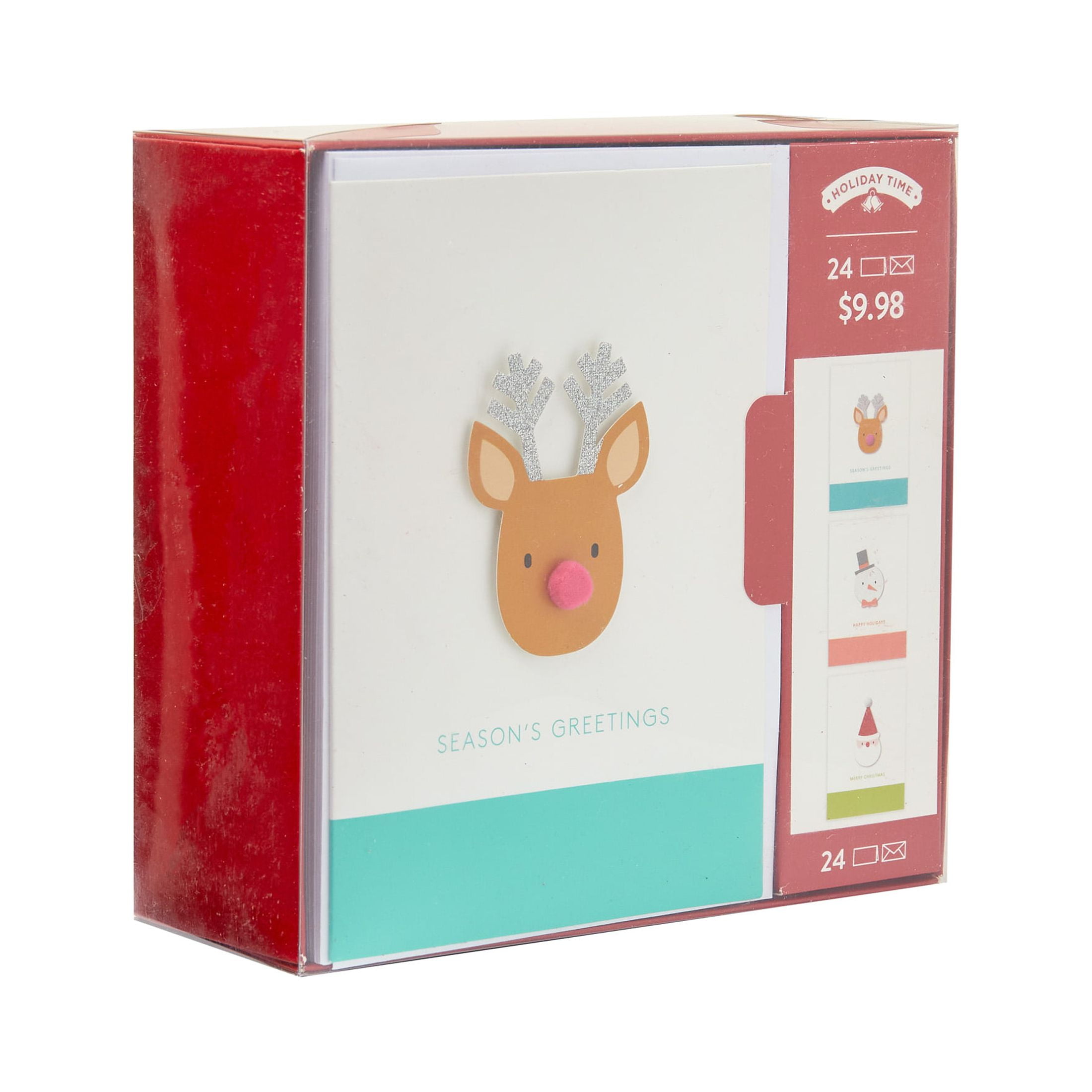 Holiday Time Deluxe Boxed Christmas Cards, Holiday Icons on White , 3 ...