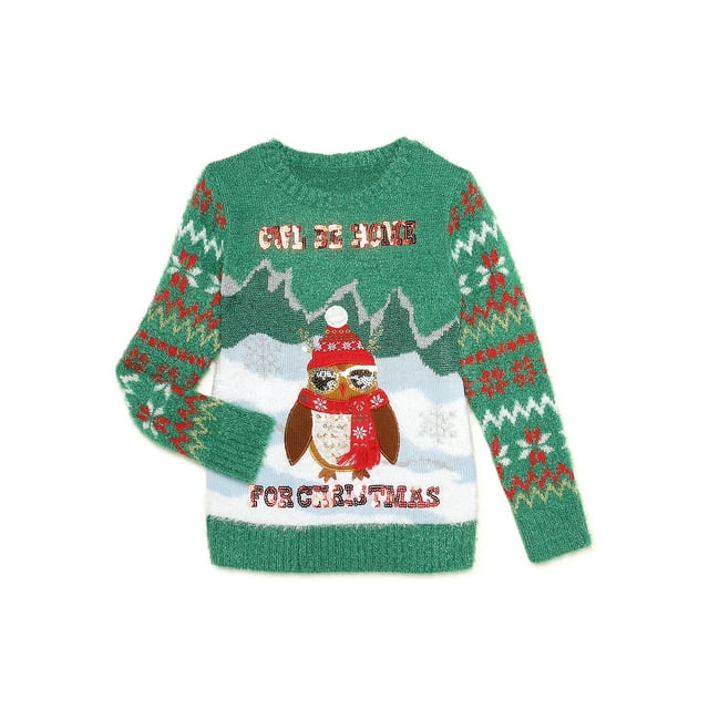 Holiday Time Girls Christmas Sweater, Sizes 4-18 & Plus - Walmart ...