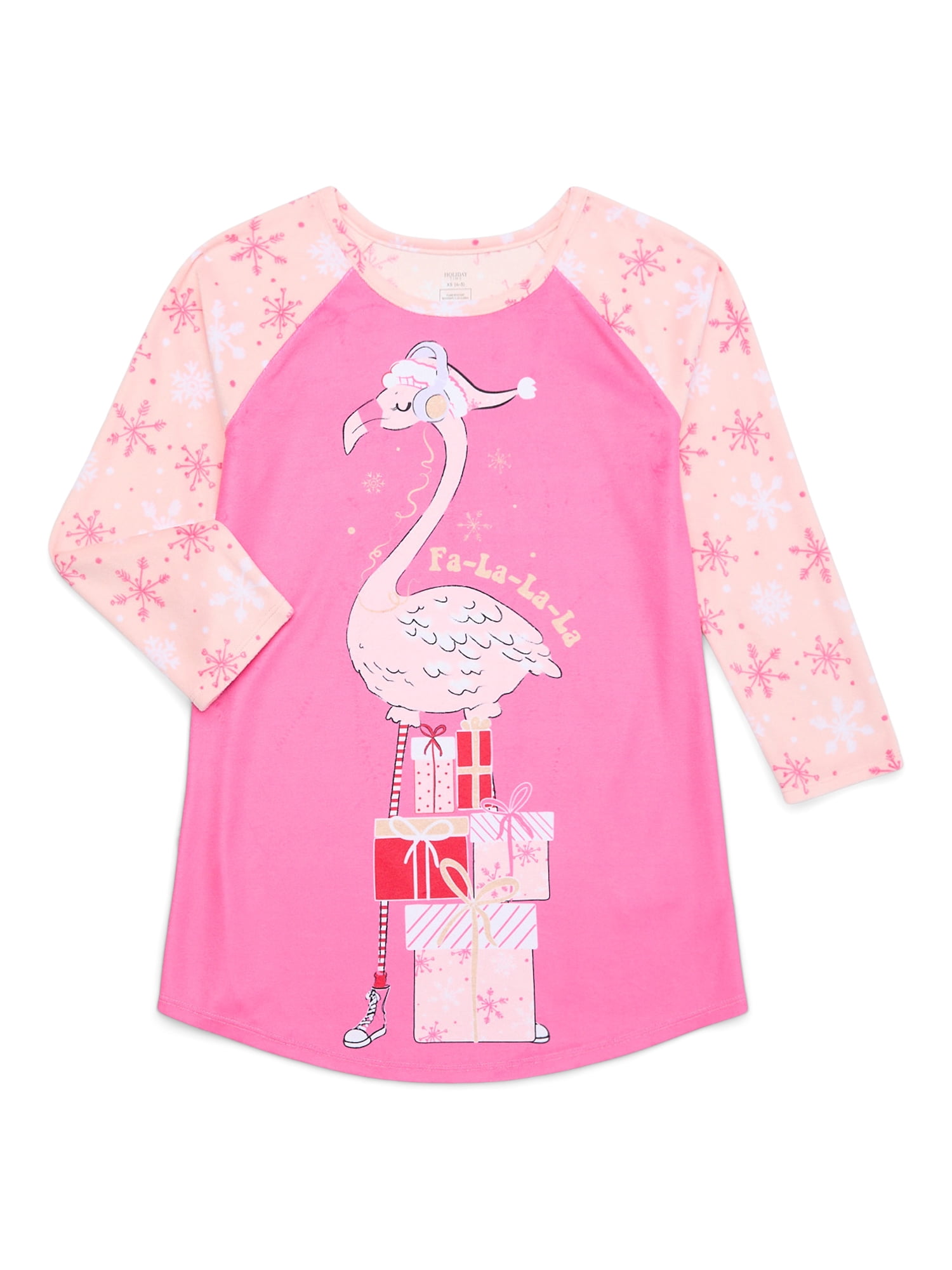 Holiday Time Girls Sleep Gown with Long Sleeves, Sizes 4-18 & Plus ...