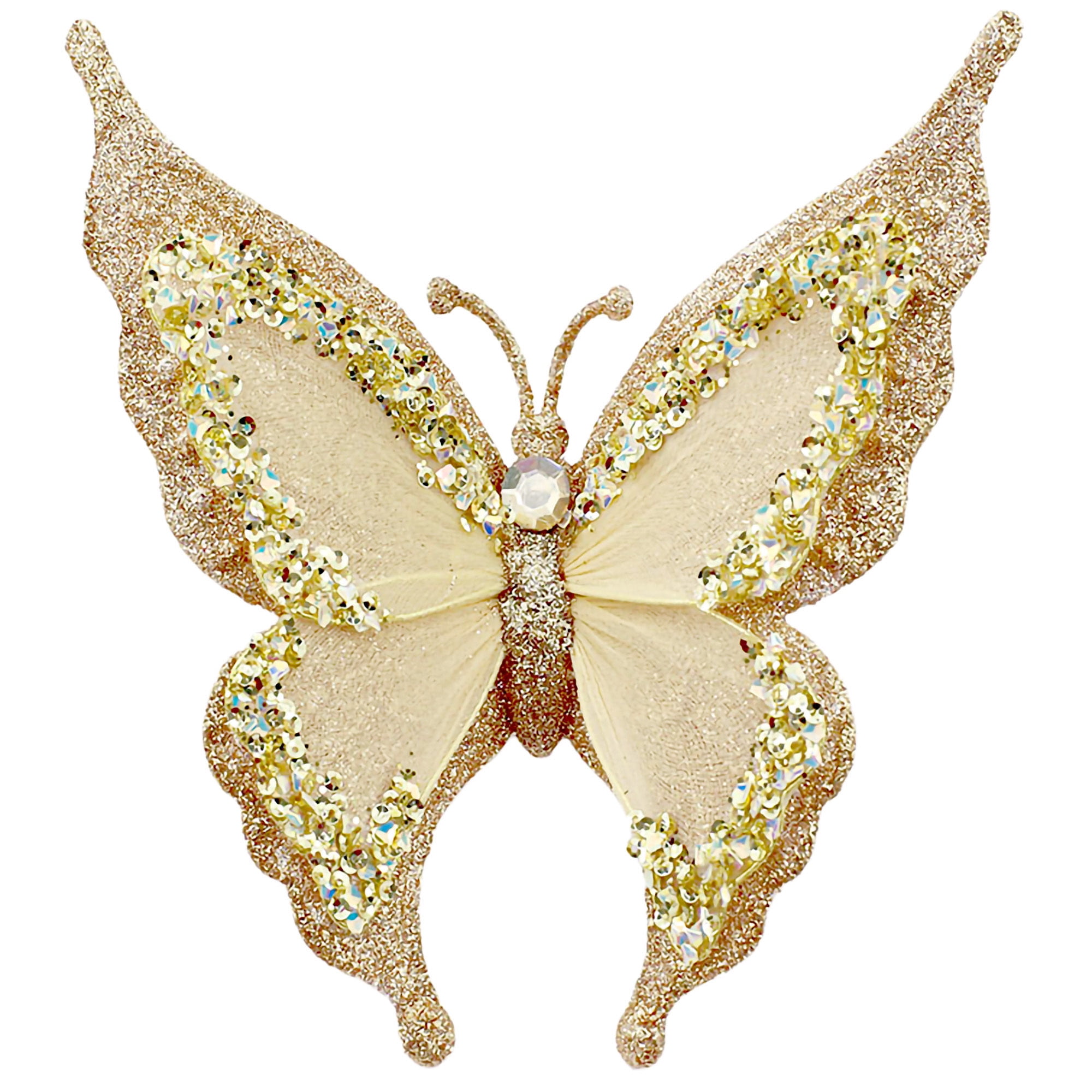 Customer reviews for Gold Sequined Sheer Butterfly Clip-on Ornament, 6. ...