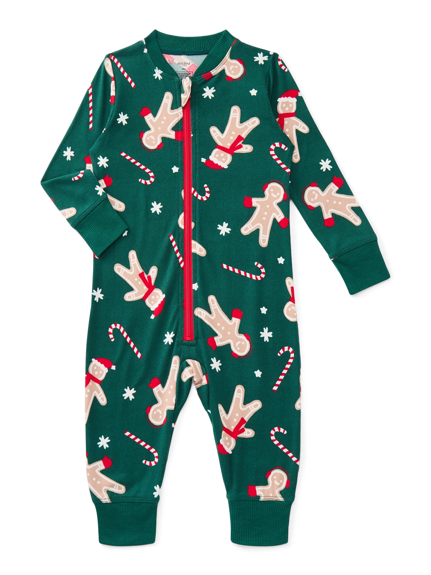 Holiday Time Infant Matching Family Gingerbread Cookie Pajamas, 1-Piece ...