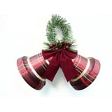 Holiday Time Large Dark Red Plaid Double Bell - Walmart.com