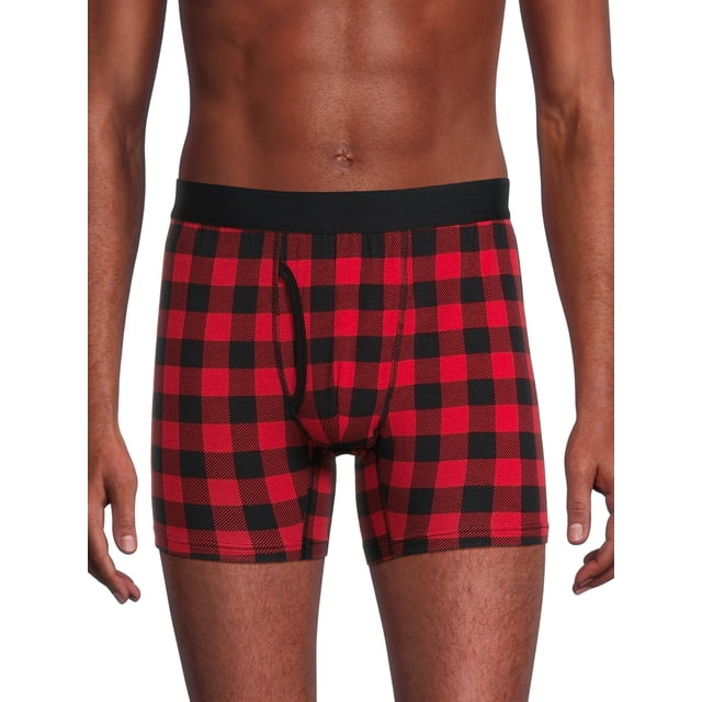 Holiday Time Men's Holiday Print Stretch Boxer Briefs, Sizes S-XL ...