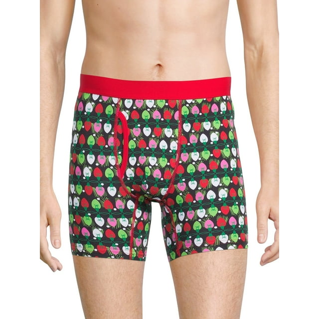 Holiday Time Men’s Printed Tag-Free Stretch Boxer Briefs, Sizes S-XL ...
