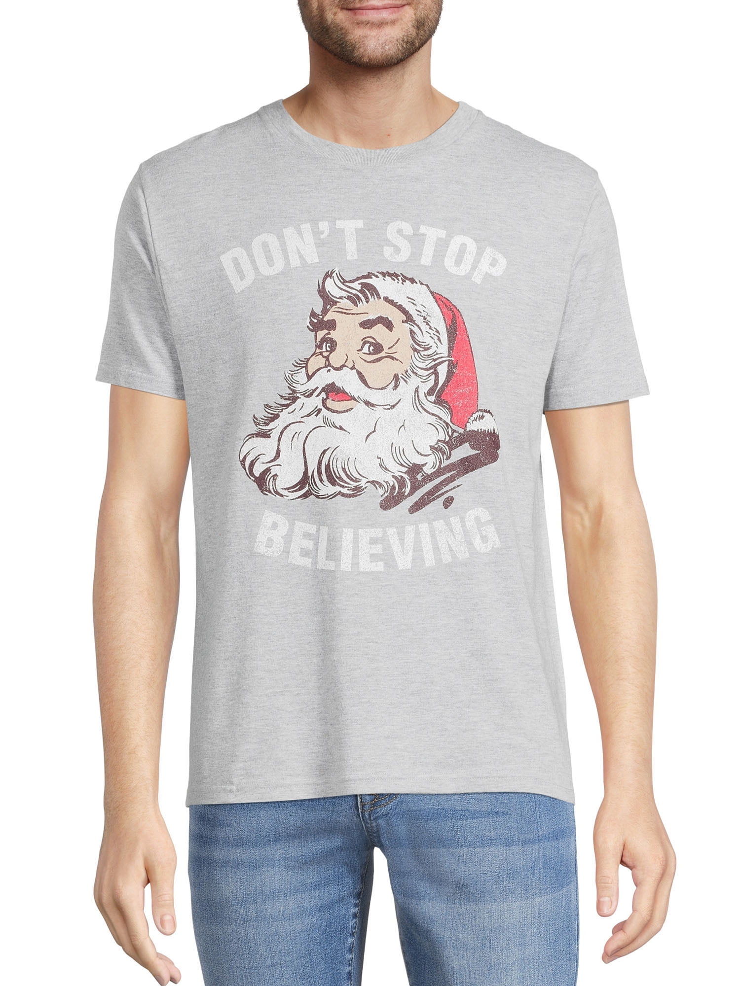 Holiday Time Men's Santa Belief Graphic Tee - Walmart.com