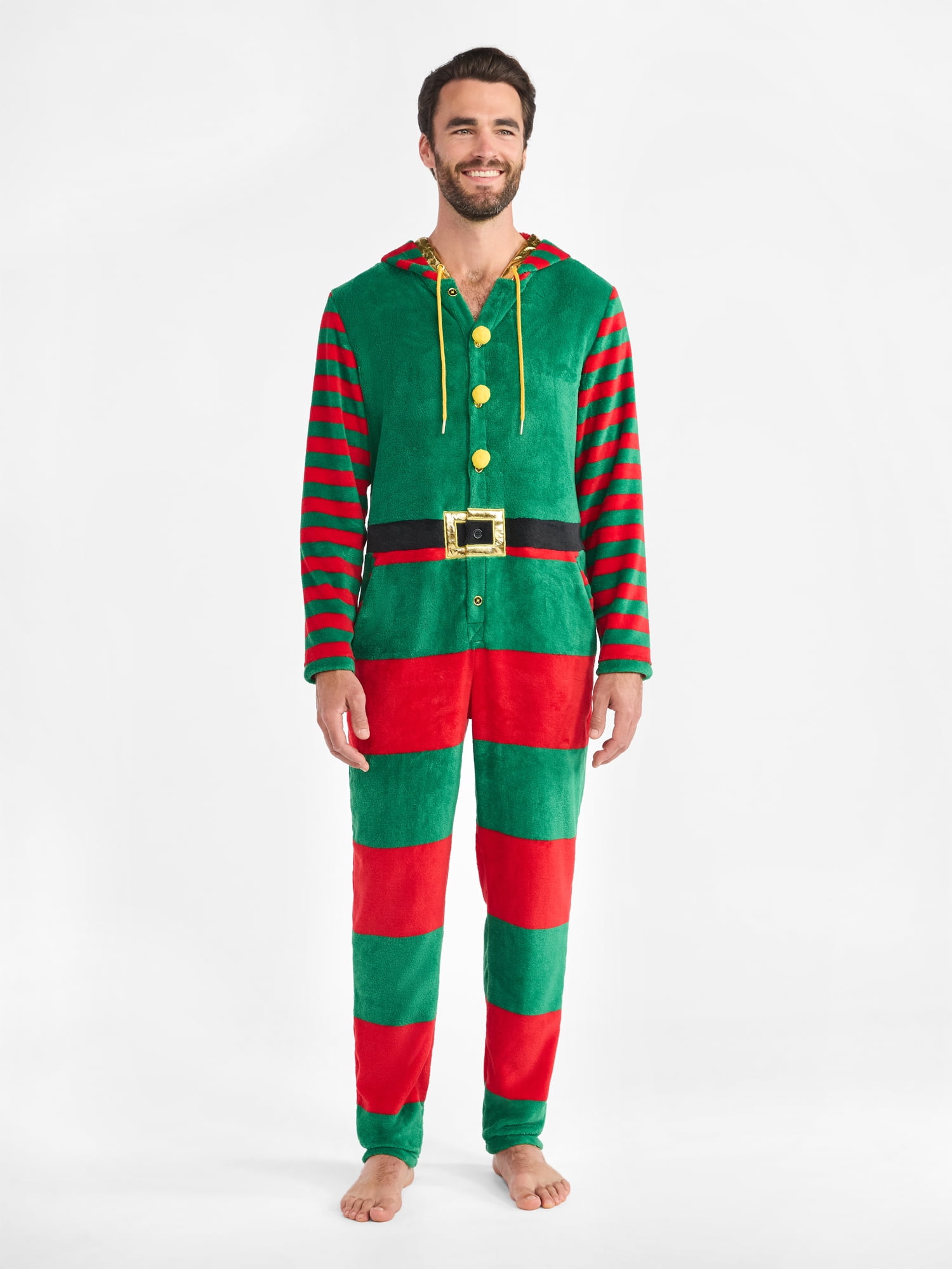 Christmas Men's SantaCon One-Piece Elf Union Suit from Holiday Time ...