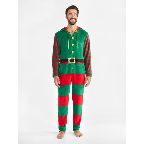 Christmas Men's SantaCon One-Piece Elf Union Suit from Holiday Time ...