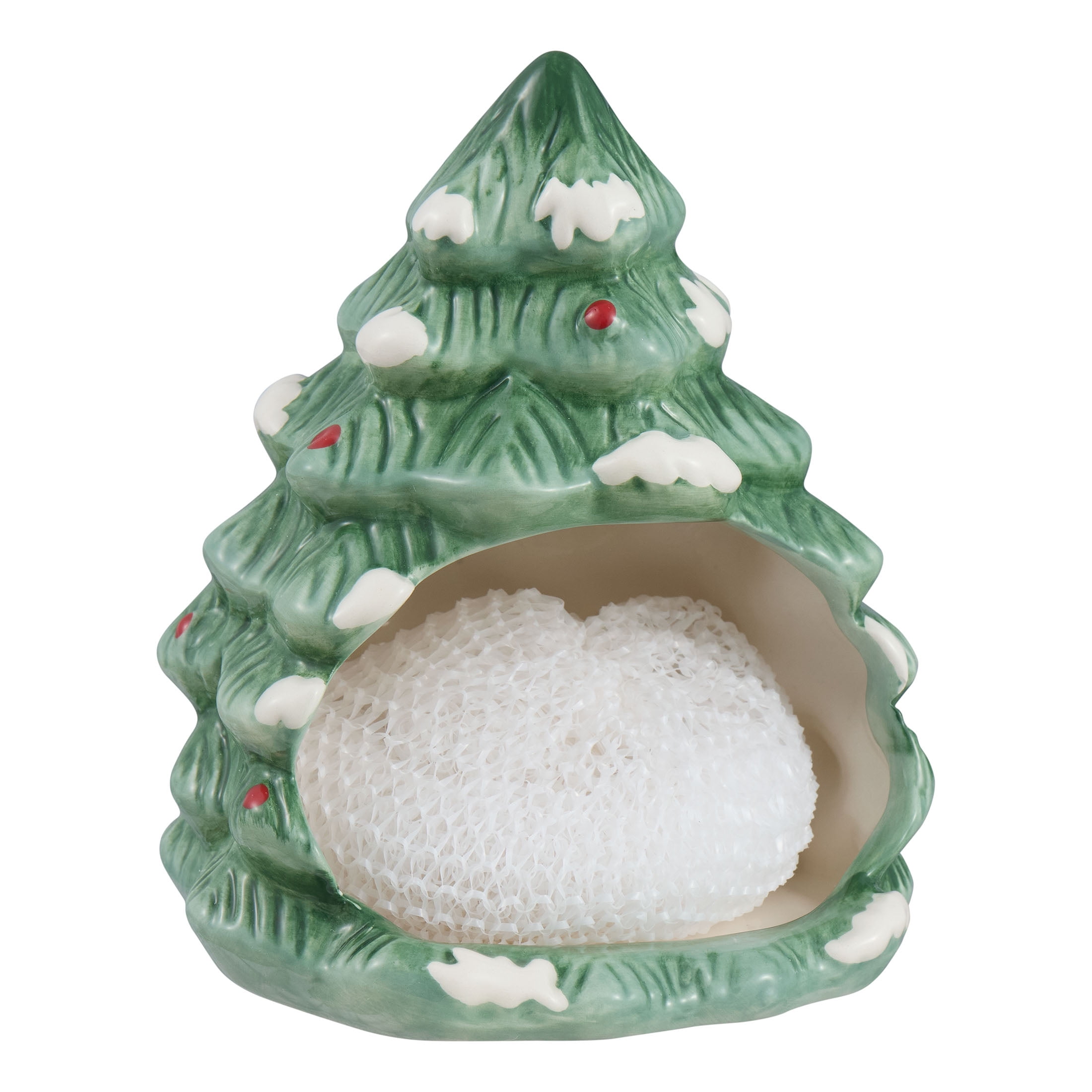 Time Multicolor Holiday Tree-Shaped Ceramic Scrubby Holder - Walmart.com