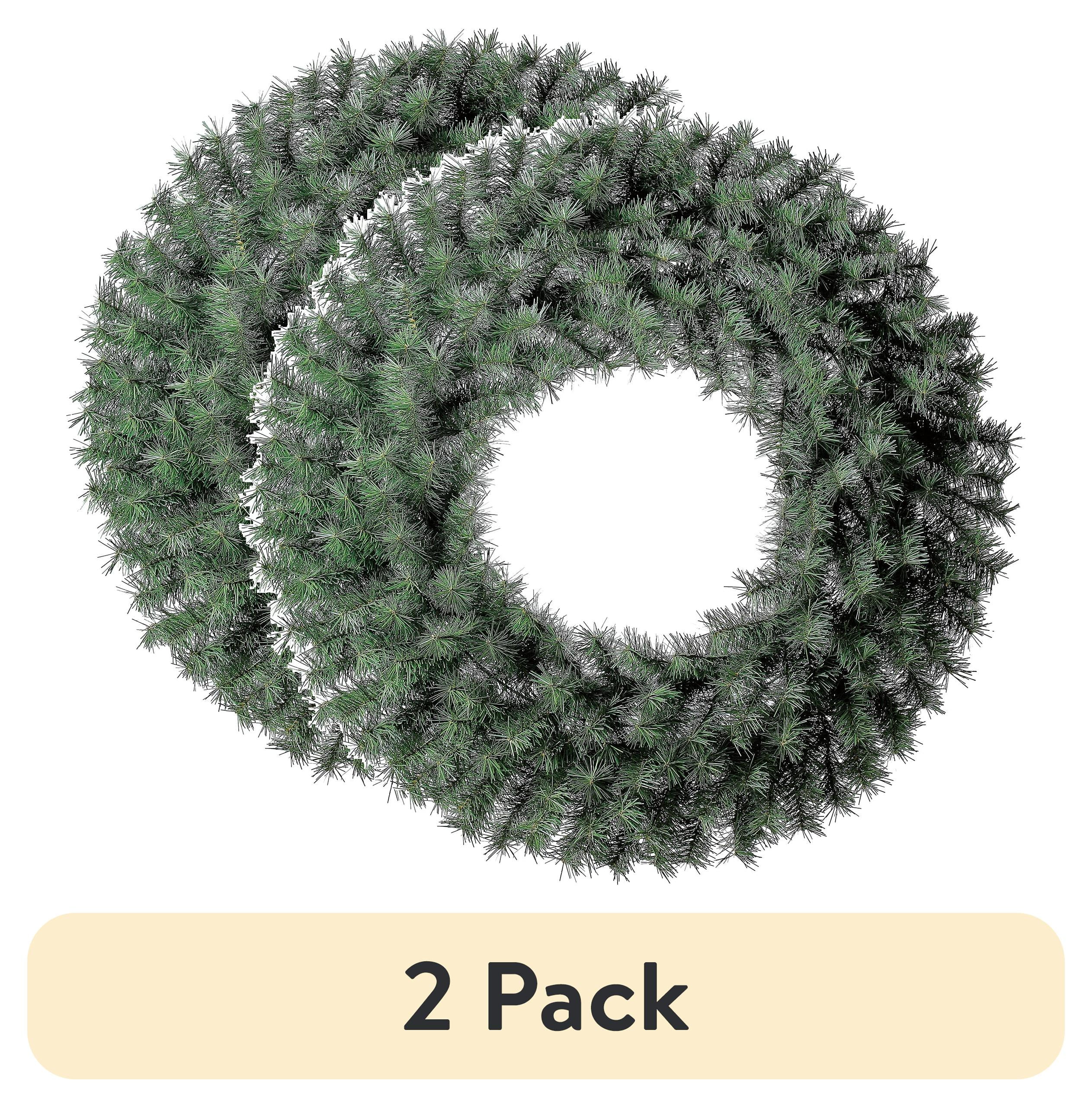 (2 pack) Holiday Time Non-Lit Basic Artificial Christmas PVC Wreath,36 ...