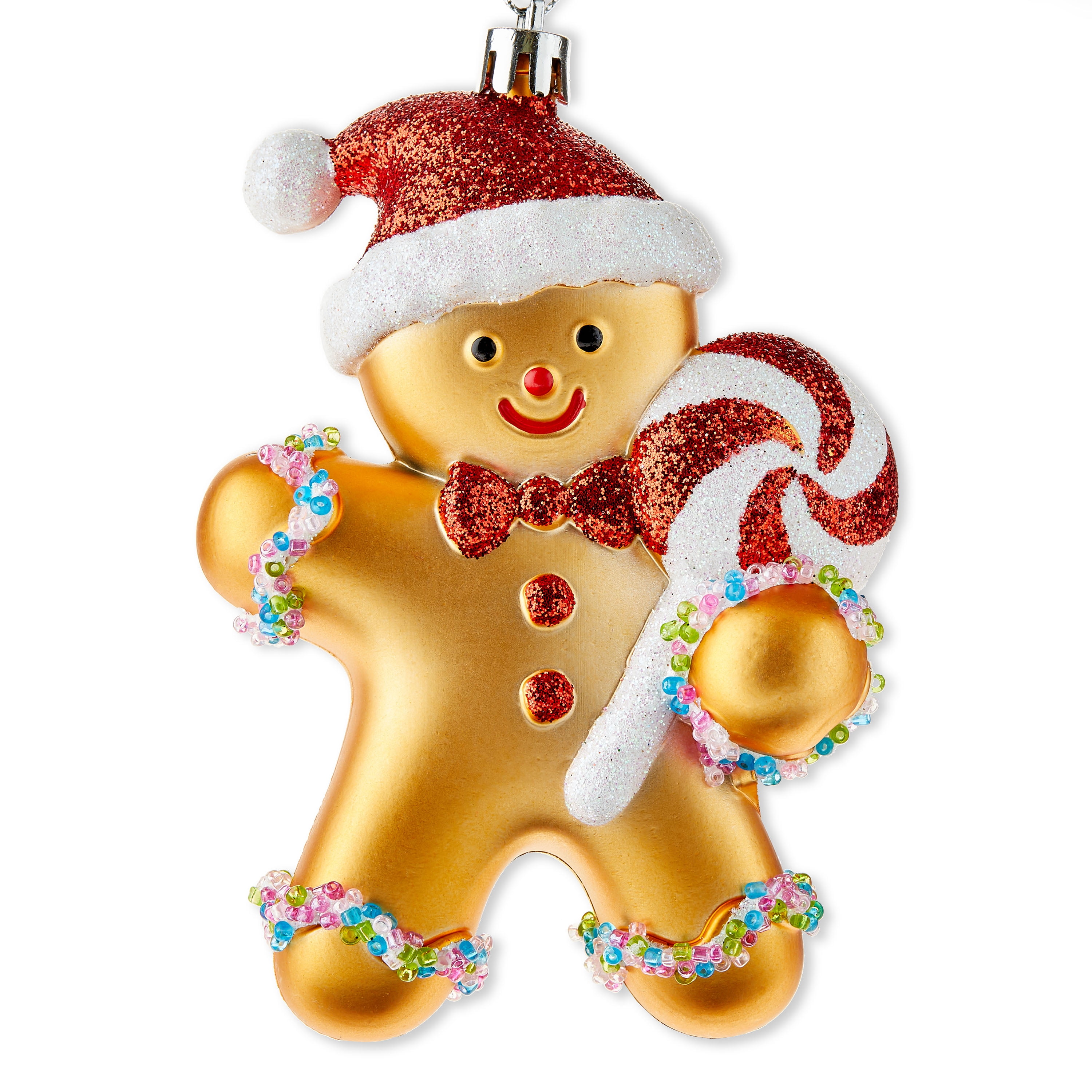 Red and White Candy Gingerbread Man Christmas Ornament, 5 in, by ...