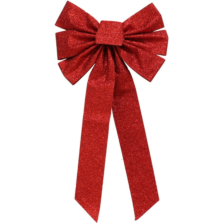 Holiday Time Red Glitter Bow Walmart