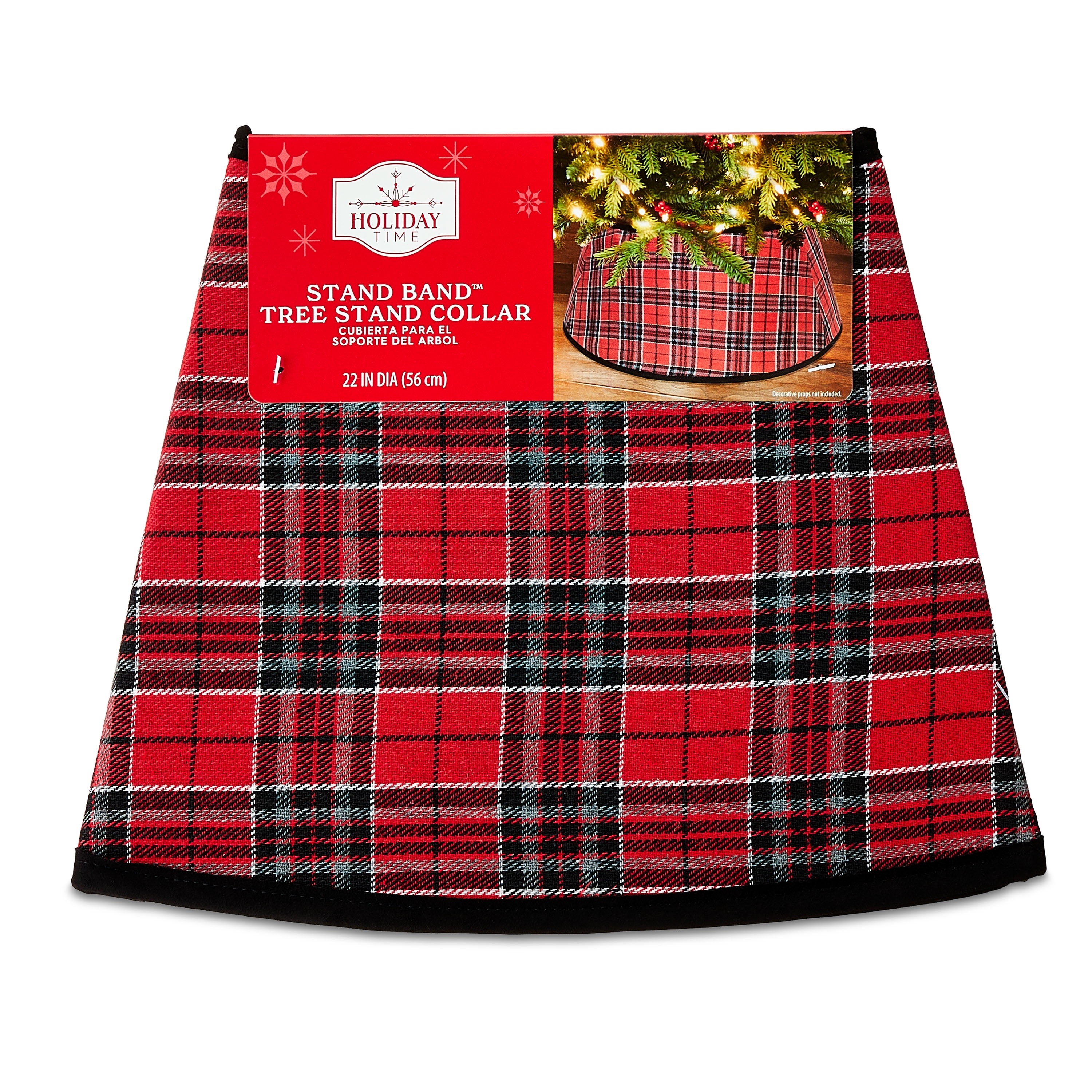 Holiday Time Red Plaid Stand Band Christmas Tree Collar 22in Diameter 11in High - Walmart.com