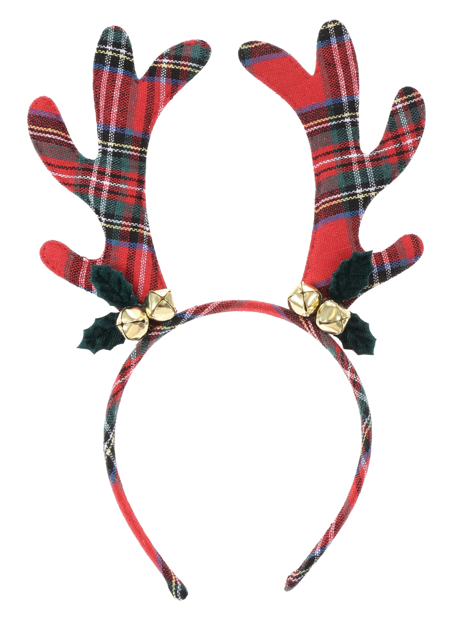 Holiday Time Red and Green Plaid Reindeer Antler Headbopper, 1 Piece ...