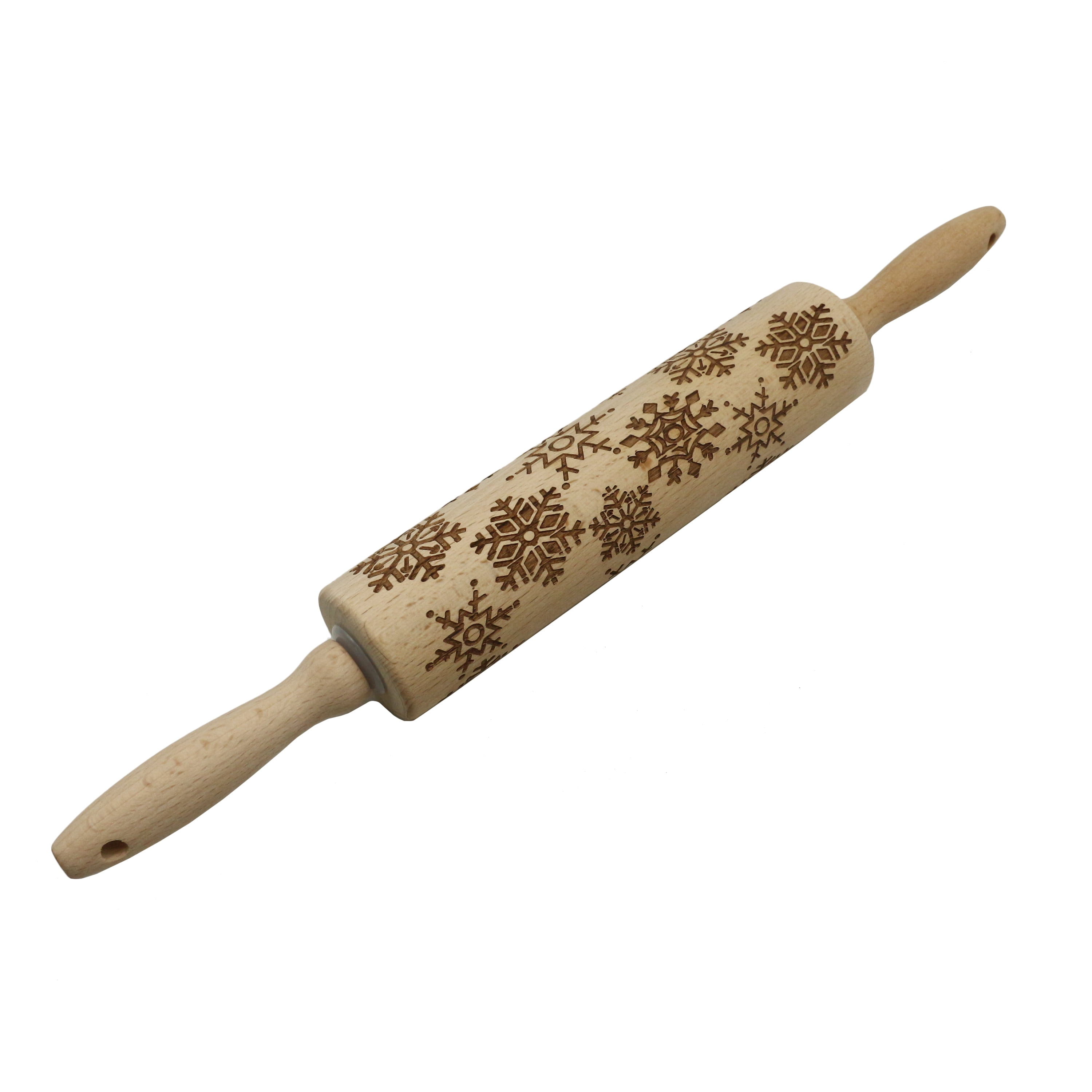 Holiday Time Etched Snowflake Wood Rolling Pin - Walmart.com
