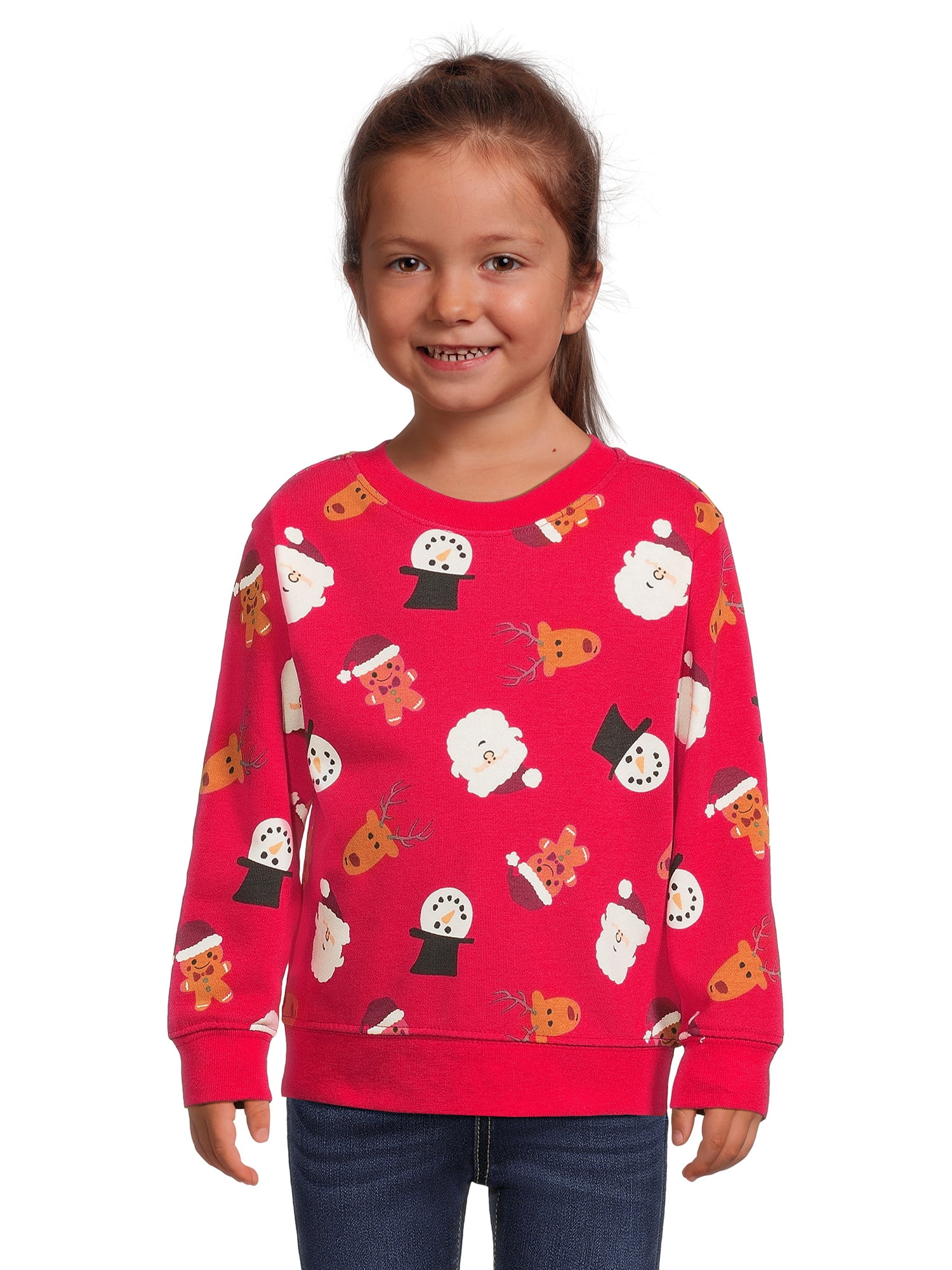 Holiday Time Toddler Long Sleeve Christmas Sweatshirt, Sizes 12M-5T ...