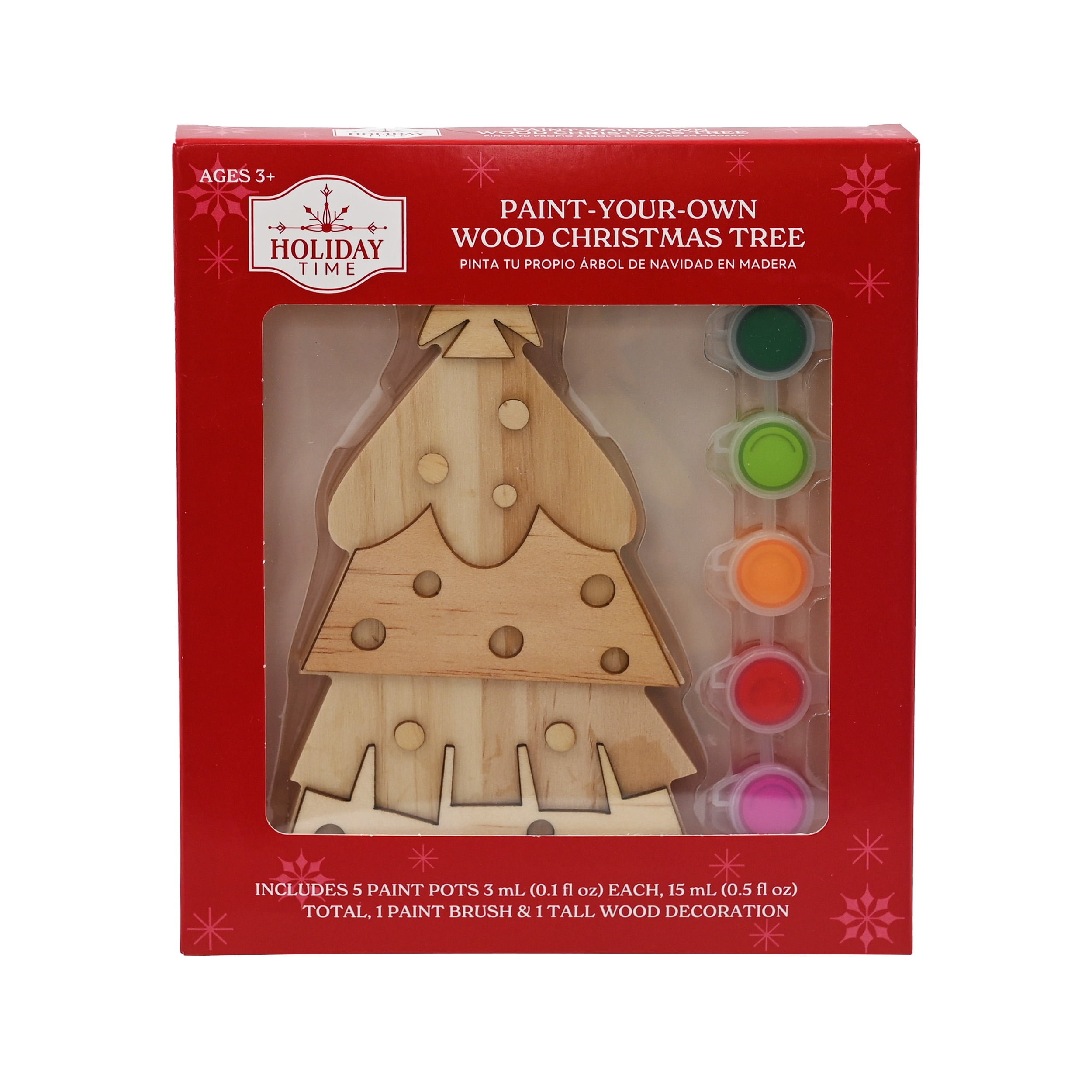 Holiday Time Paint Your Own Wood Christmas Tree - Tabletop Christmas ...