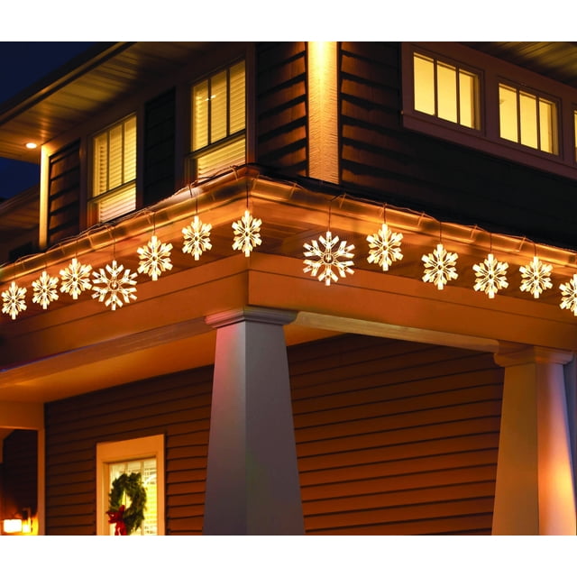 Holiday Time Twinkling Snowflake Icicle Light Set Comes With 105 Lights ...