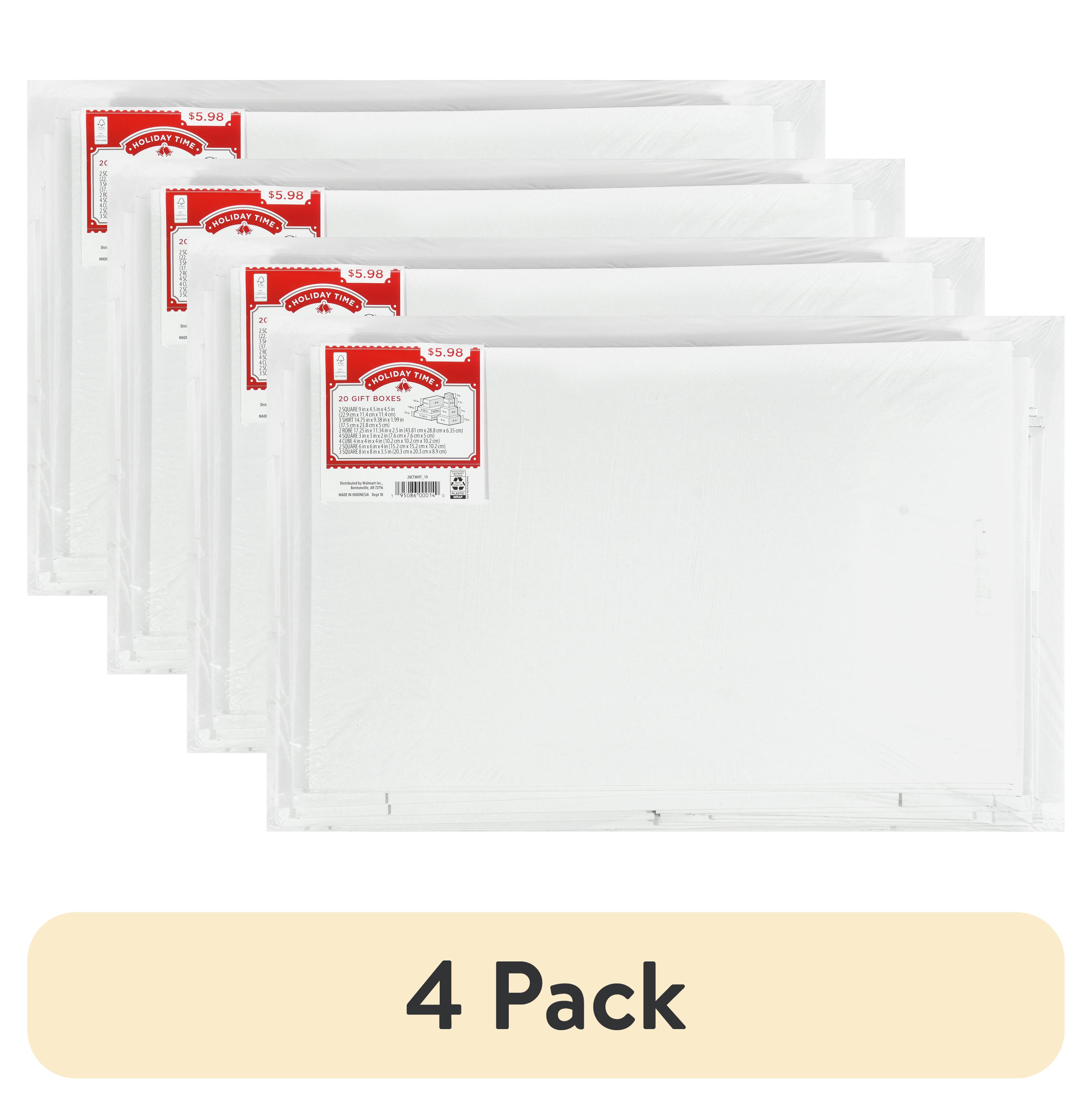 (4 pack) Holiday Time White Gift Boxes, 20 Count - Walmart.com