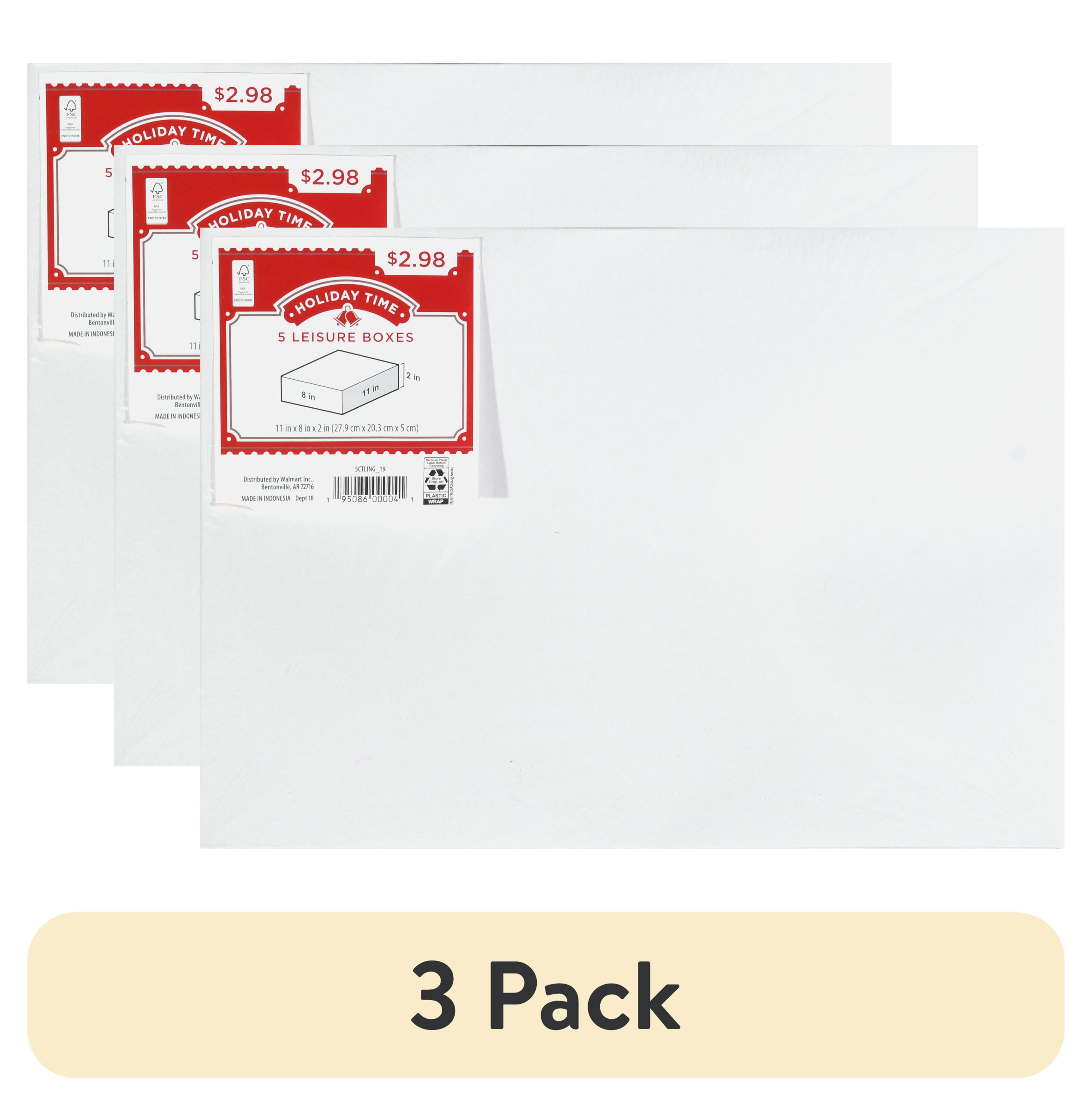 (3 pack) Holiday Time White Leisure Boxes, 5 Count - Walmart.com