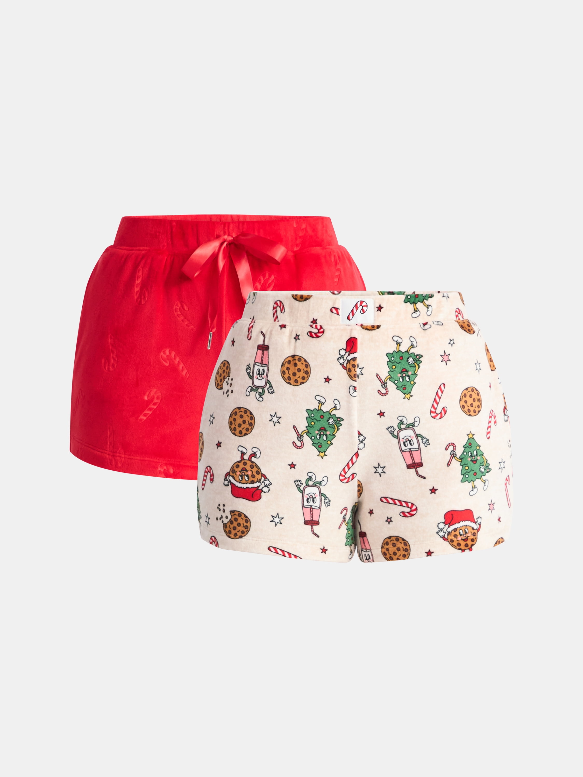 Holiday Time Women's and Women's Plus Christmas Sleep Shorts, 2-Pack ...