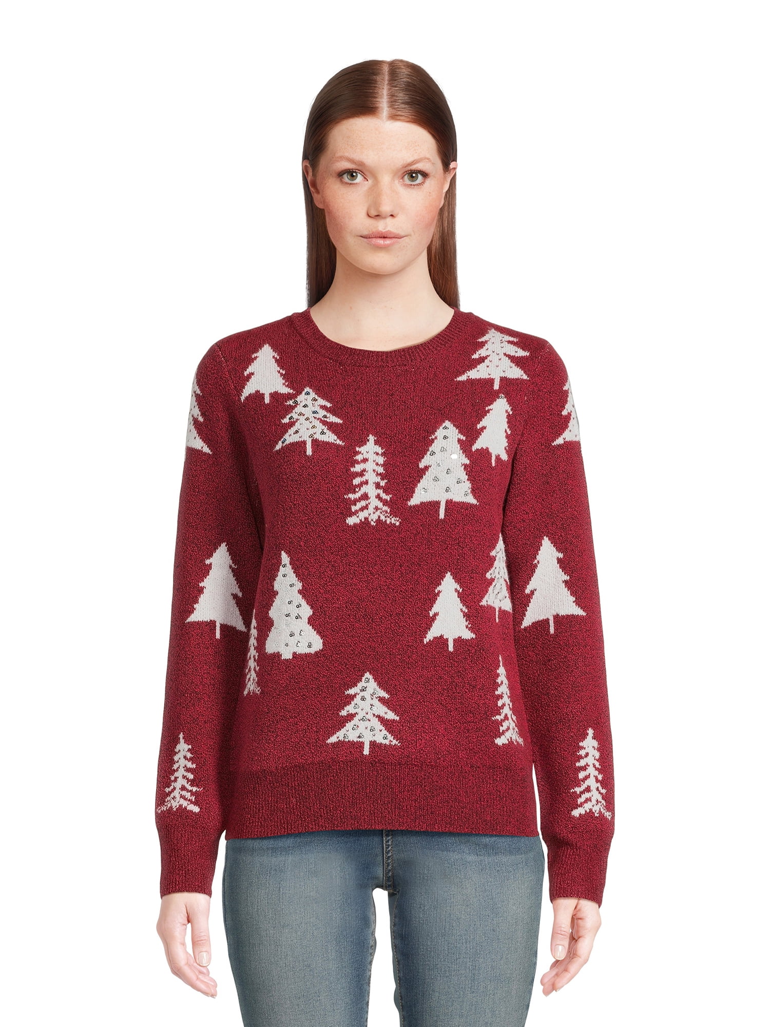 Holiday Time Women's Christmas Tree Sweater - Walmart.com