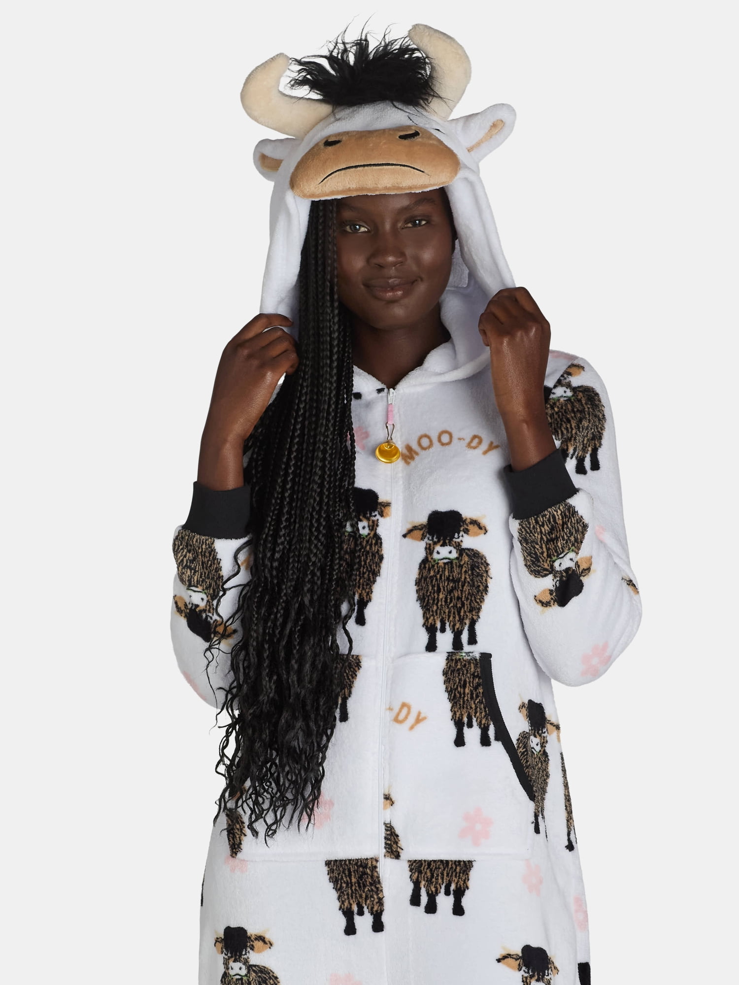 Holiday Time Women’s Cow Union Suit with Hood, Sizes XS-3X - Walmart.com