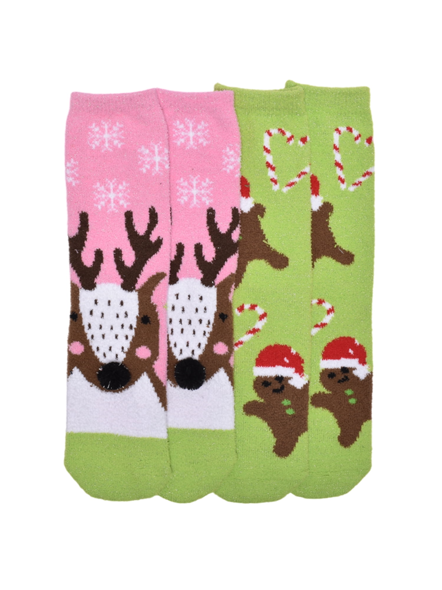 Holiday Time Women's Cozy Crew Socks, 2-Pack, Sock Sizes 4-10 - Walmart.com