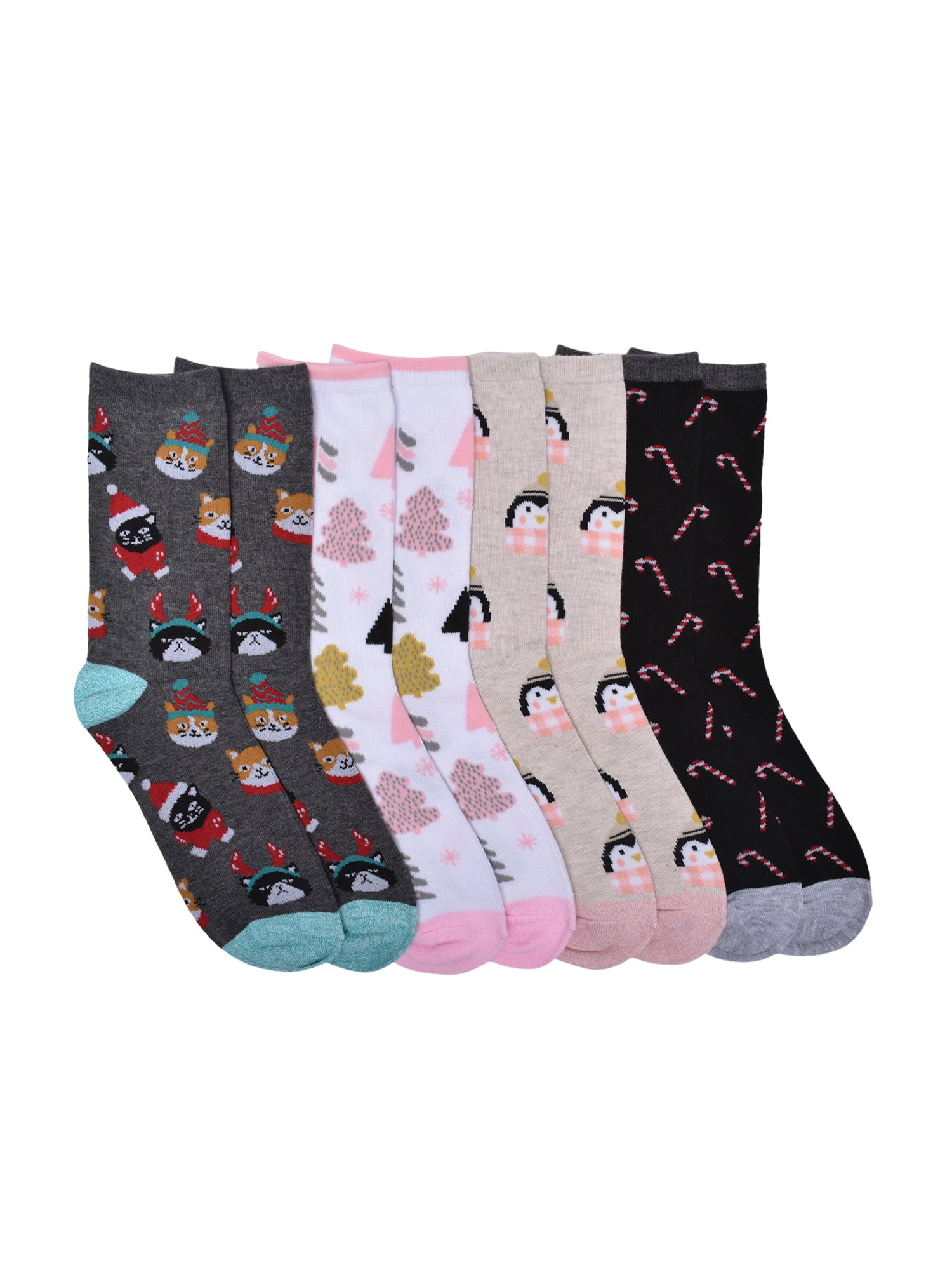Holiday Time Women's Crew Socks, 4-Pack, Sock Sizes 4-10 - Walmart.com