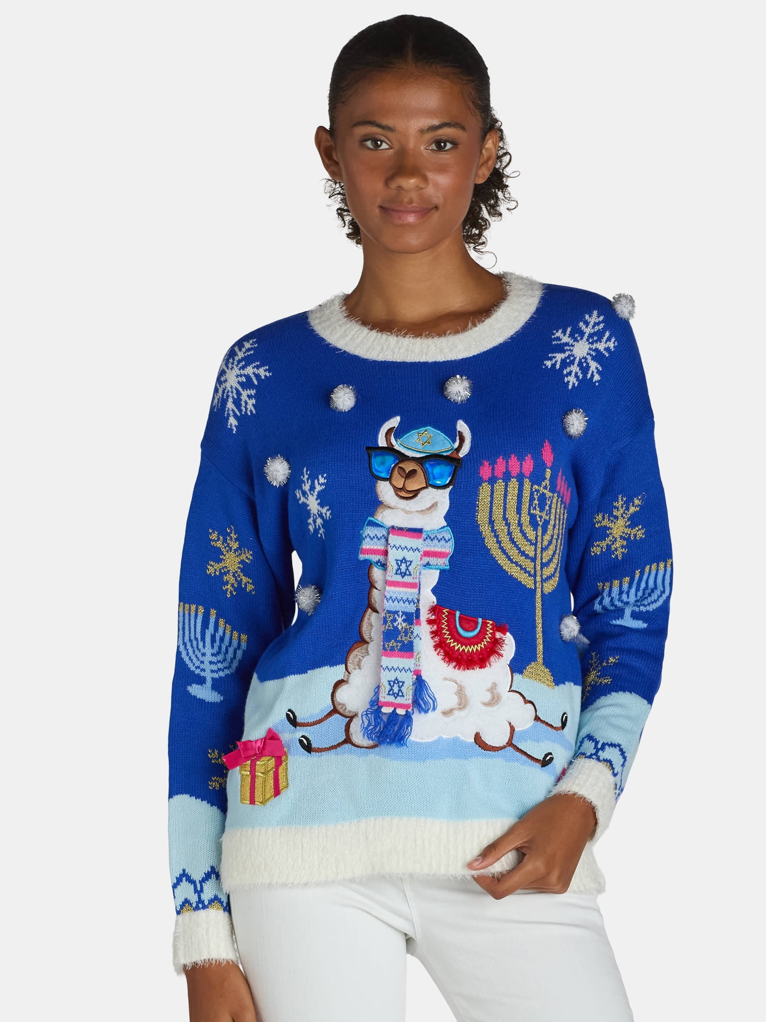 Holiday Time Embellished Sweater, Women’s, Sizes XS-3X - Walmart.com