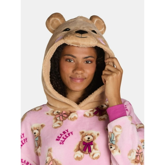 Holiday Time Women's Lounger Bear with Long Sleeves, Sizes XS-3X ...