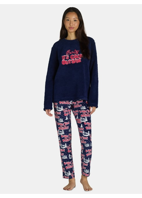 Dr. Seuss Women's The Grinch Who Stole Christmas Santa Fleece Buffalo Plaid Sleep Pajama 2 Piece ...