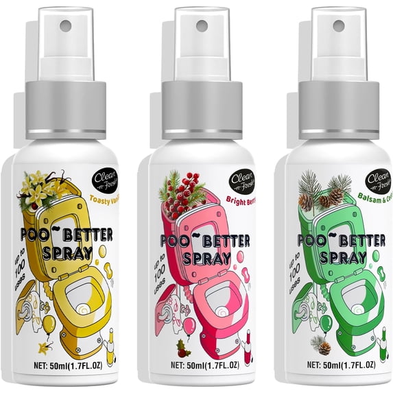 Holiday Toilet Spray, 3 Pack Gift Set- Balsam & Cedar/Toasty Vanilla ...