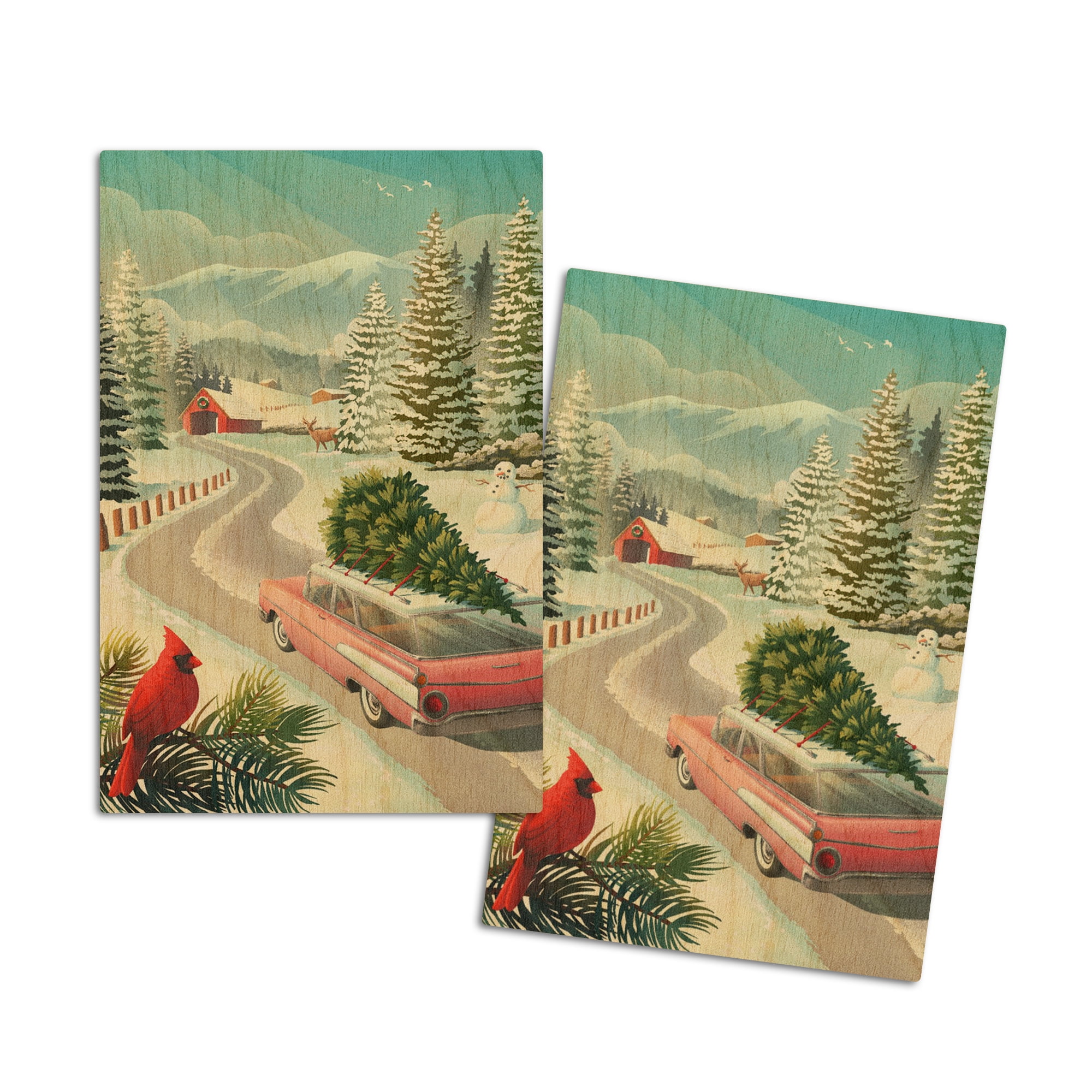 Holiday Tradition, Christmas Tree Farm (4x6 Birch Wood Postcards, 2 ...