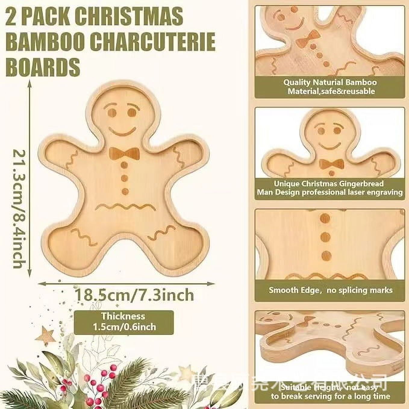 Holiday Treat Tray Bamboo Holiday Tray Gingerbread Man Serving Platter ...