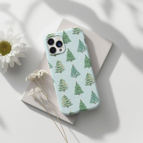 Holiday Tree Pattern Phone Case Festive Winter Decor Design 17 11 12 13 ...