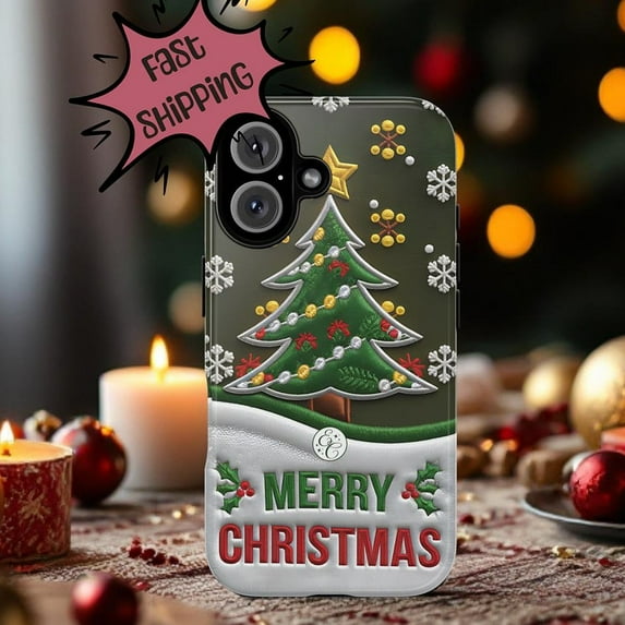 Holiday Tree Pattern Phone Case with Festive Merry Style 17 16 15 14 13 ...