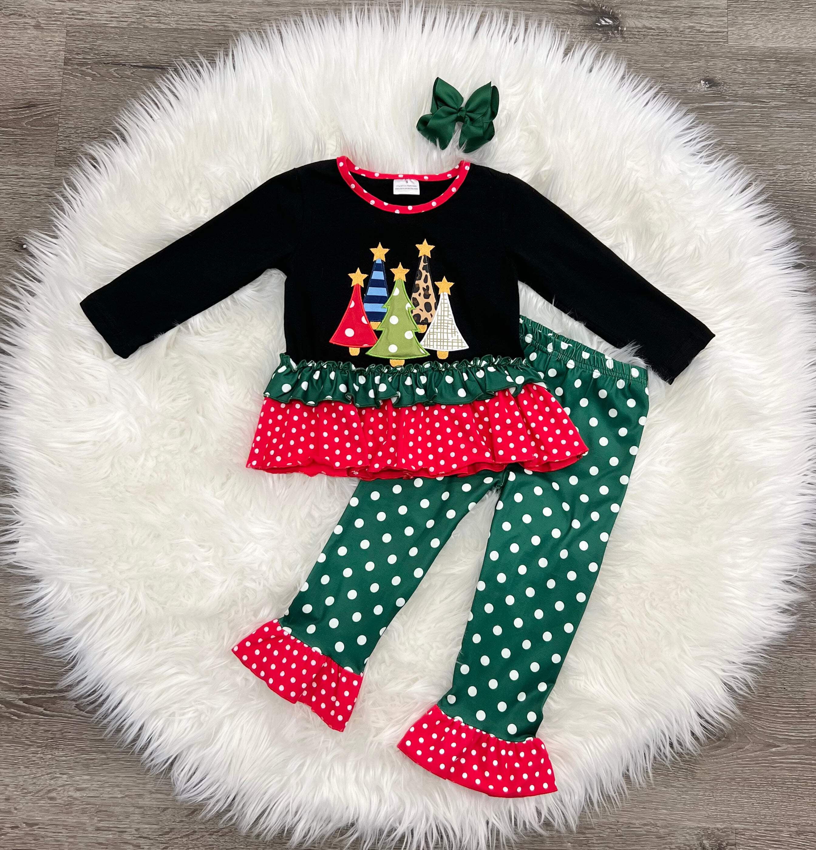 Holiday Trees Ruffle Outfit - Walmart.com