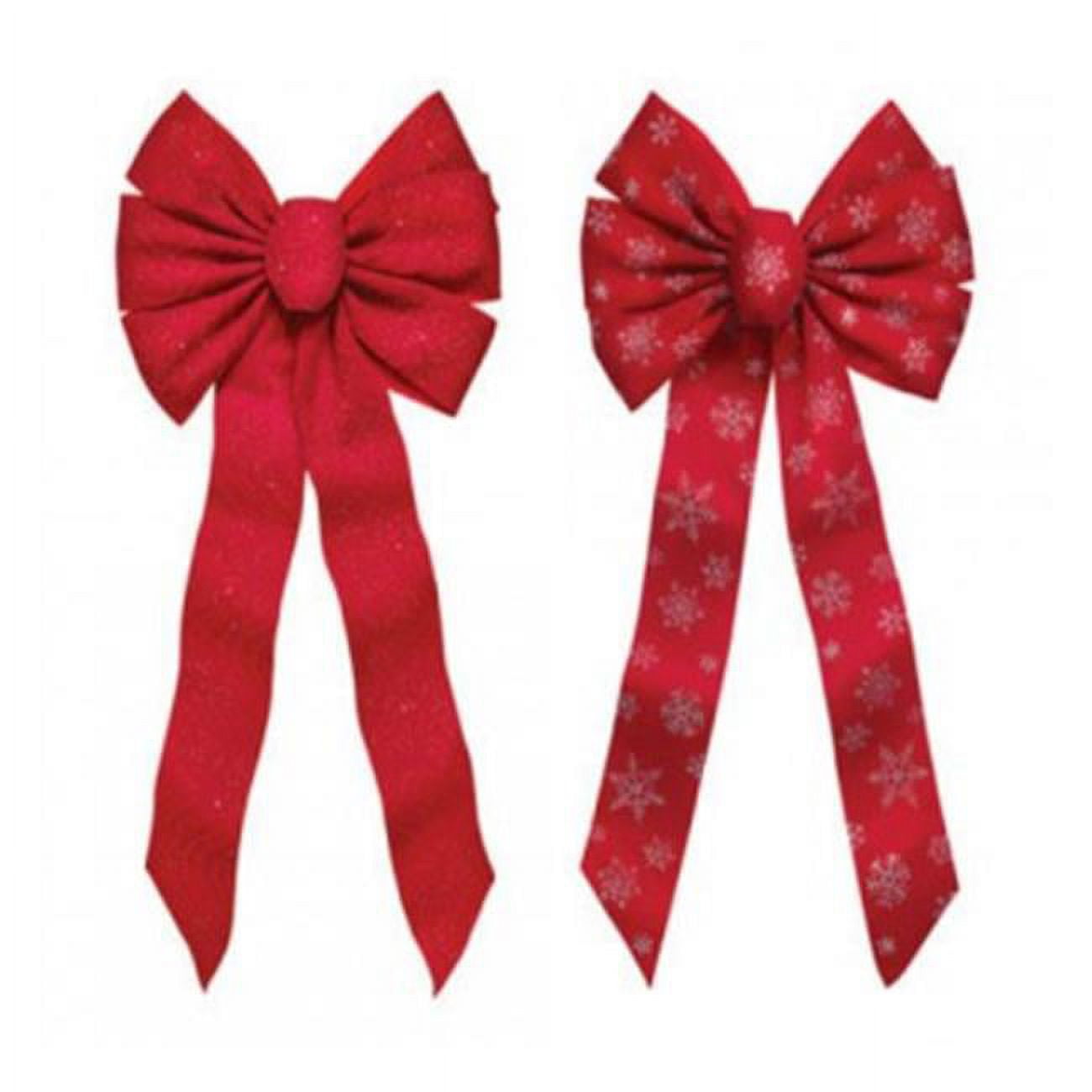 Holiday Trims Red/Silver Fancy Glitter Christmas Bow 12 in. - Walmart.com
