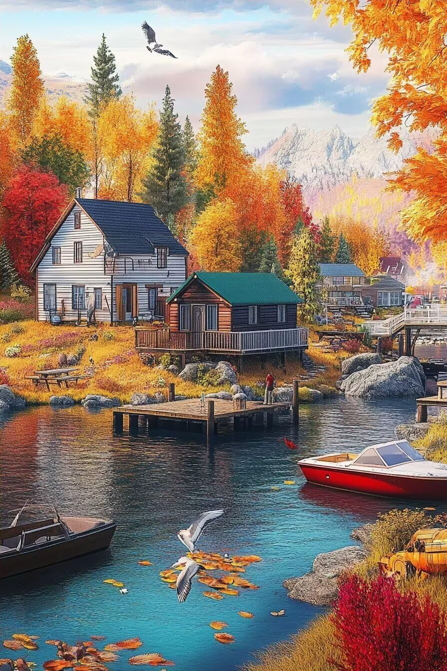 Holiday Village Landscape Series Wooden Puzzle, Dust - Free Perfect ...