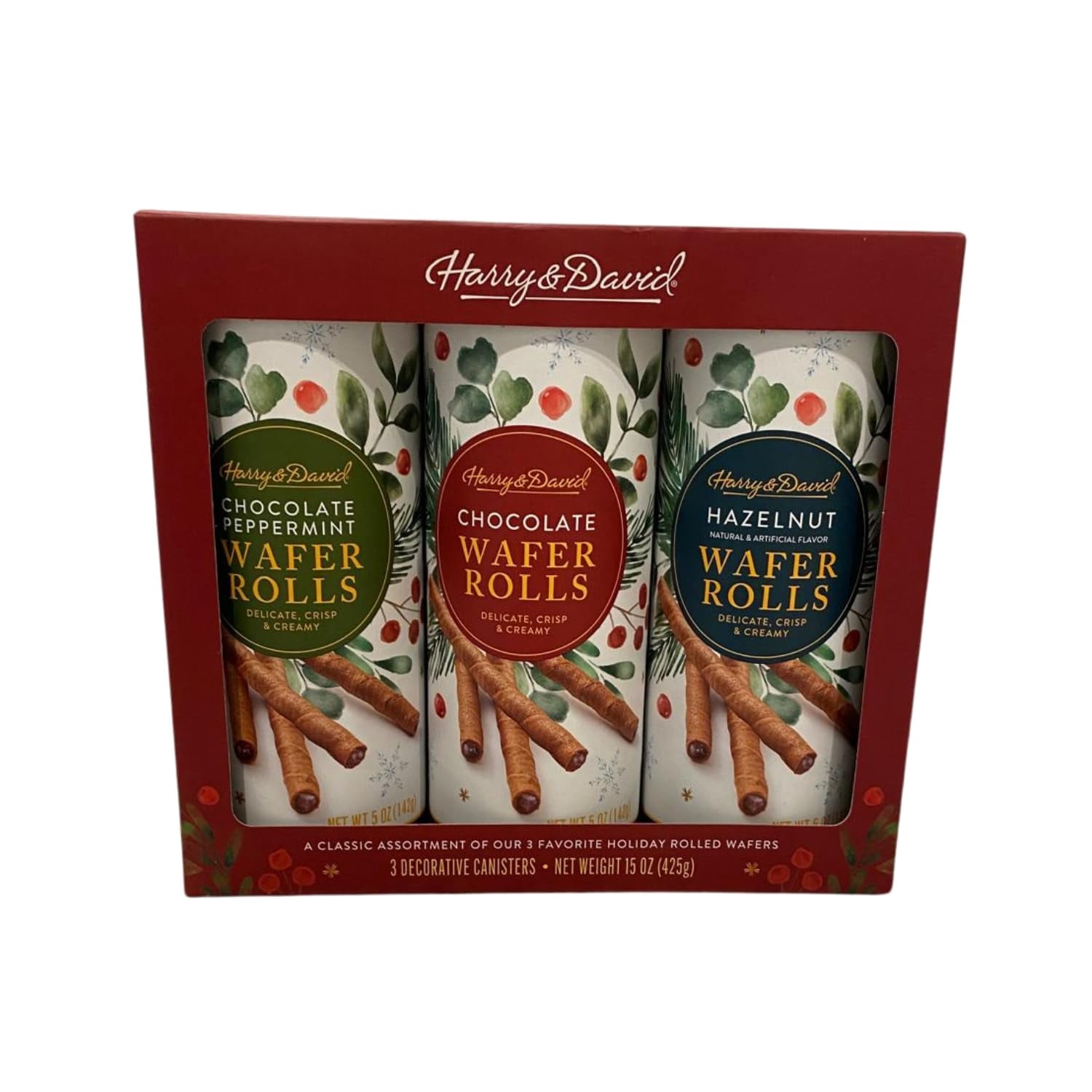 Holiday Wafer Roll Assortment - Chocolate Peppermint, Chocolate, and ...