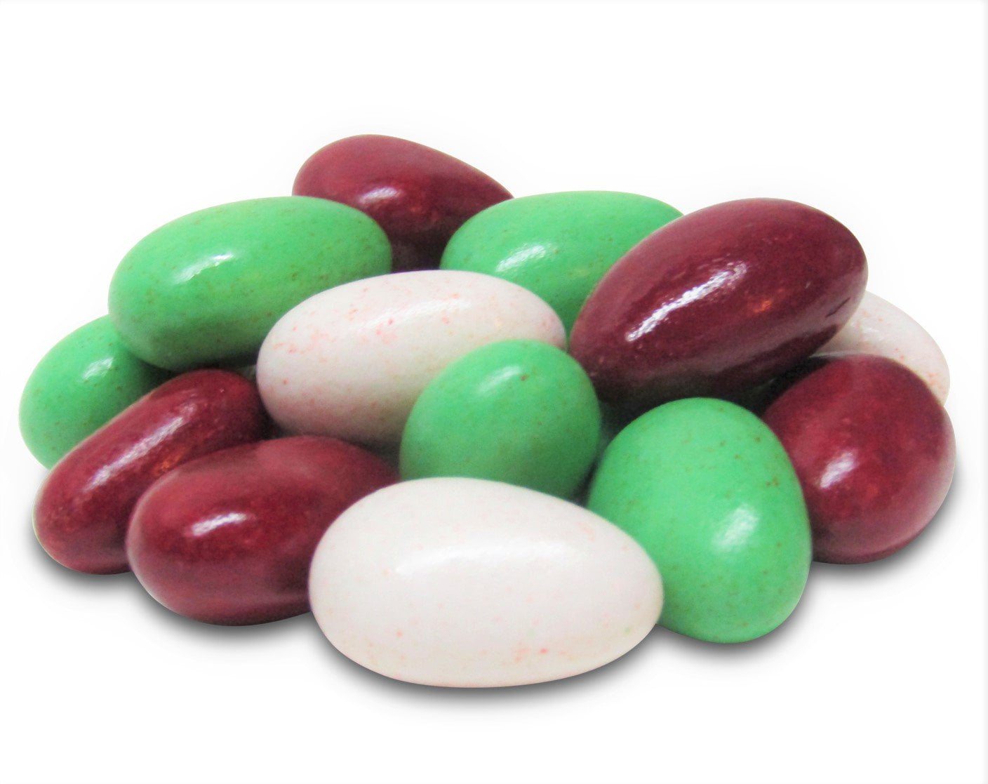 Holiday White, Red & Green Jordan Almonds by Its Delish, 3 lbs Bulk ...