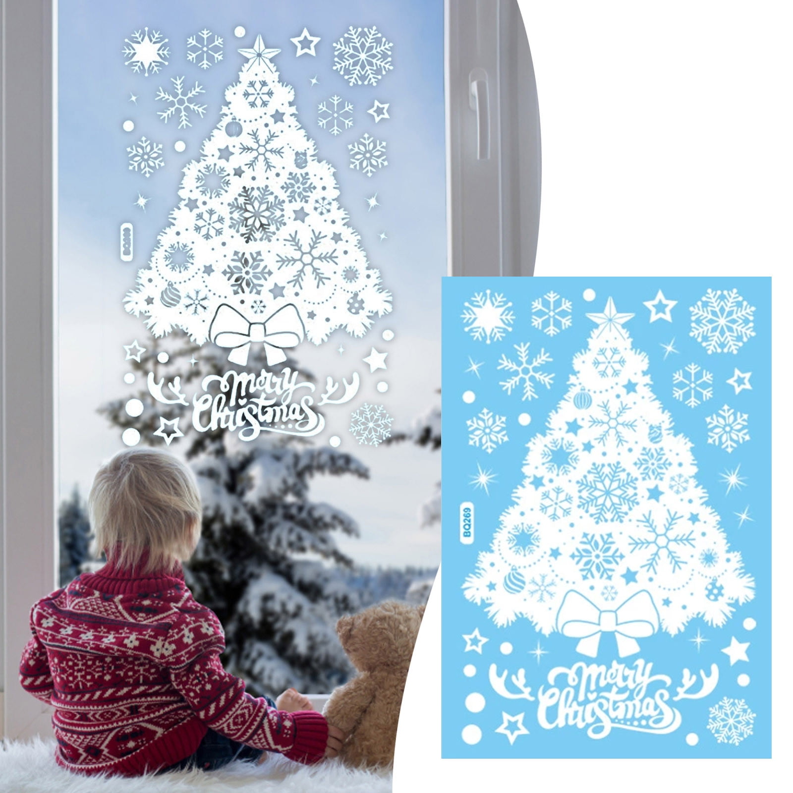 Holiday Window Stickers Decals - Festive Clings for Glass Doors and ...