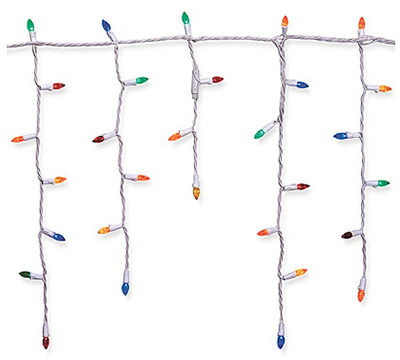Holiday Wonderland 105 Count Multi C3 LED Icicle Light Set White Wire ...