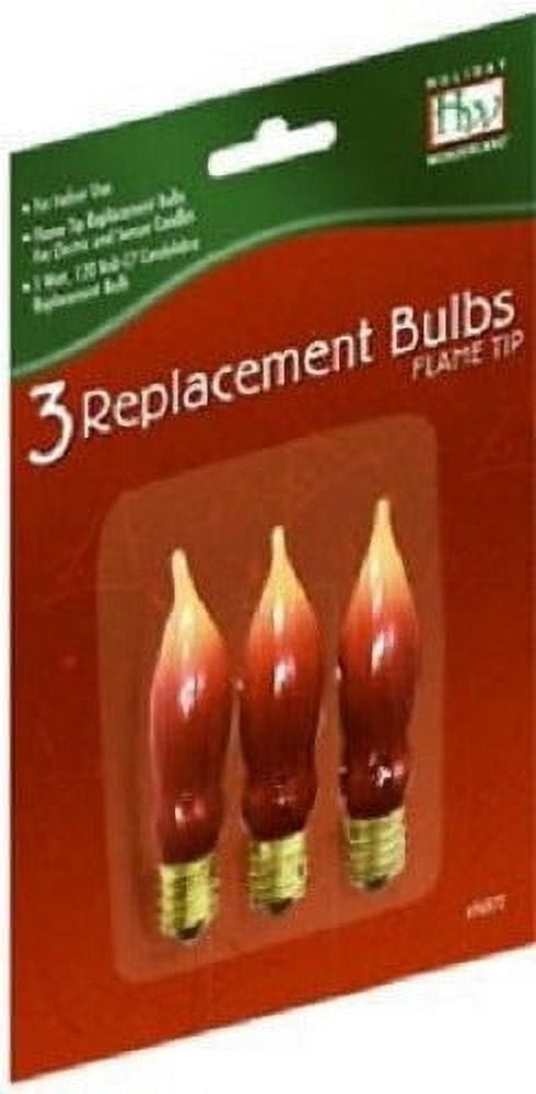 Holiday Wonderland 1080-88 3-Pack of C7 Electric Flame Tip Window ...