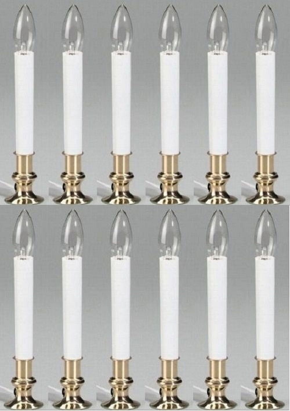 Holiday Wonderland 9" Clear Brass Plated Electric Sensor Window Candles ...