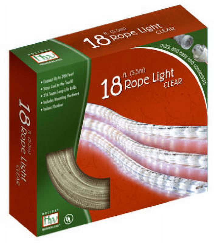 Holiday Wonderland 18' Clear Rope Light Set, Each - Walmart.com