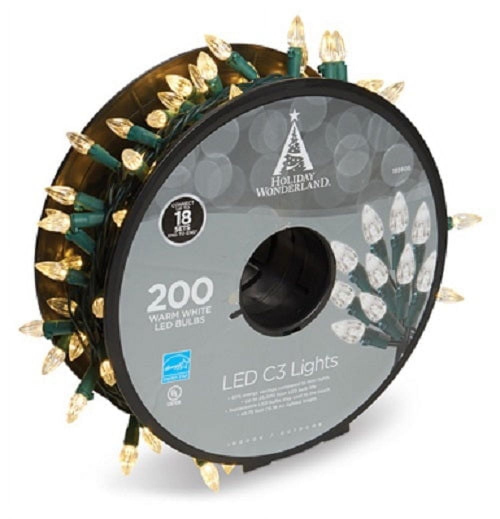 Holiday Wonderland 47700-88A 200 Count Spool Of Warm White C3 LED ...