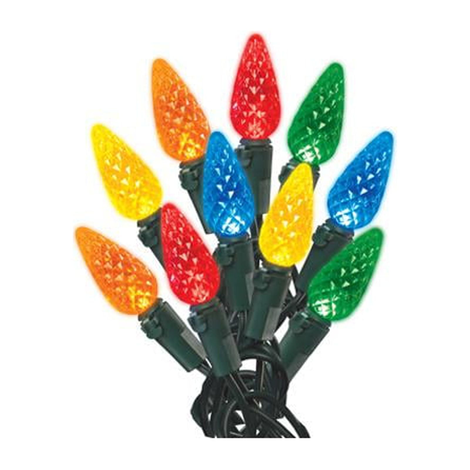 Holiday Wonderland Christmas LED 70-Light Set, C6, Multi with String ...