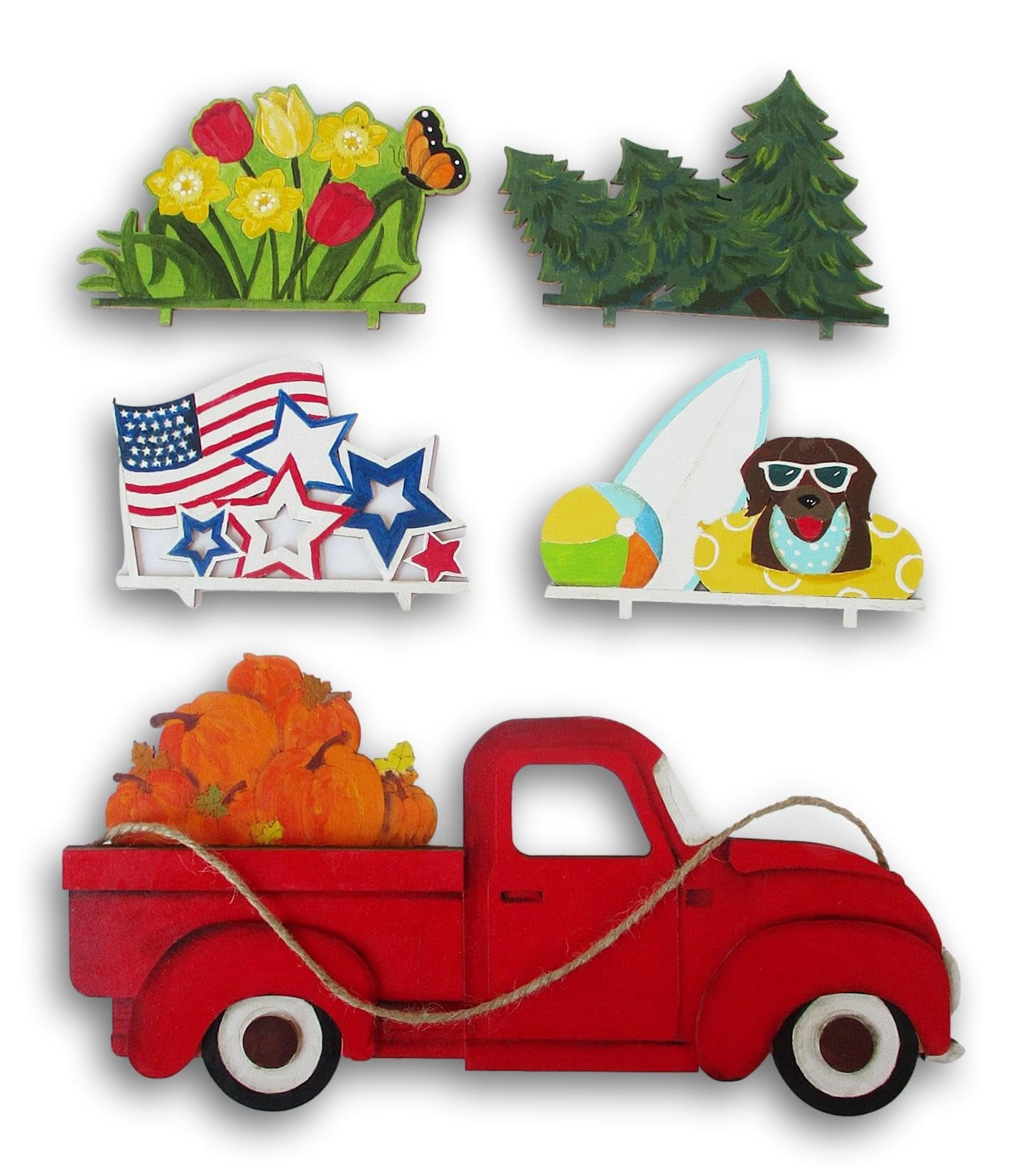 Holiday Wood Truck DIY Sign with Interchangable Pieces for Seasons ...
