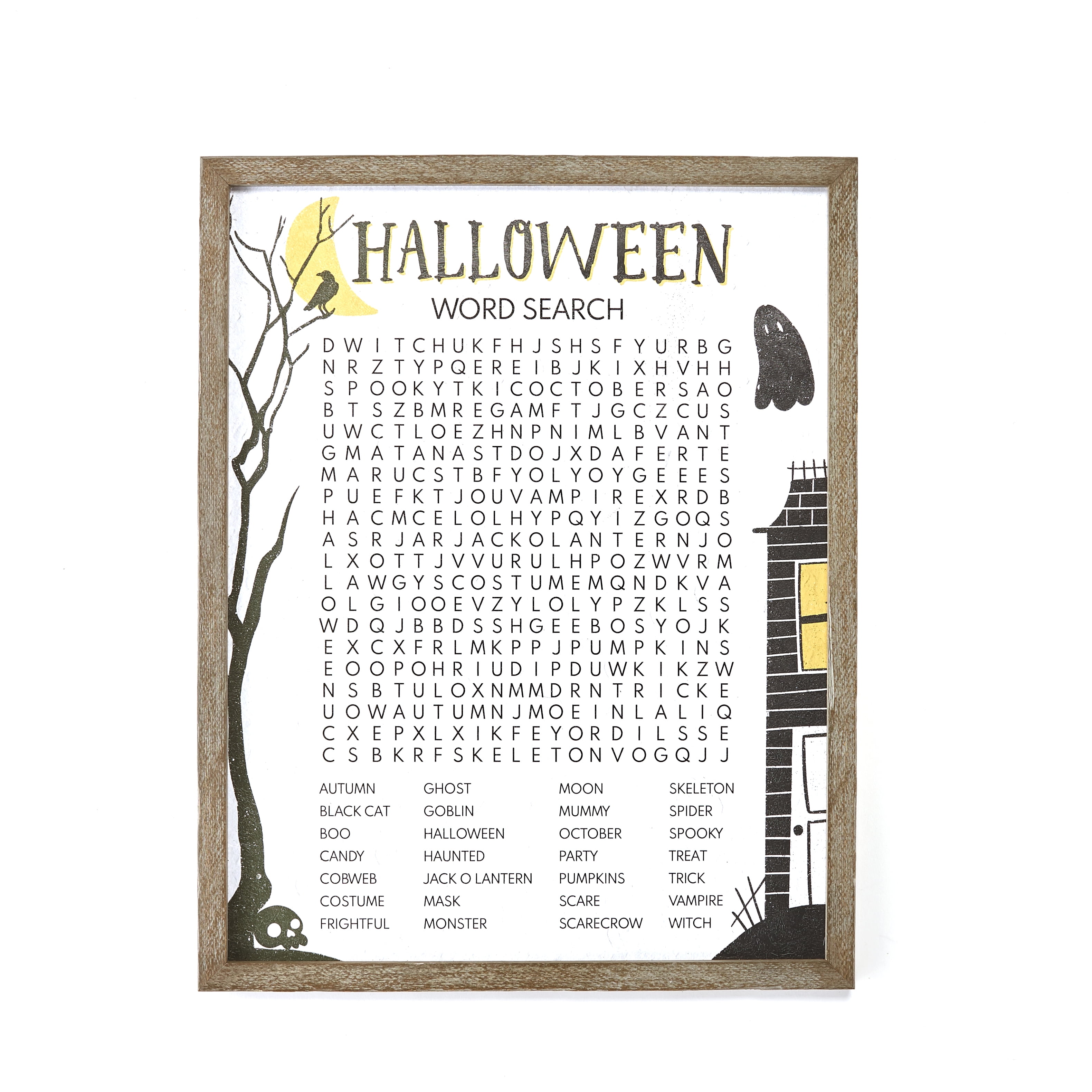 Holiday Word Search Wall Art Sign with Rustic Wood Frame - Walmart.com